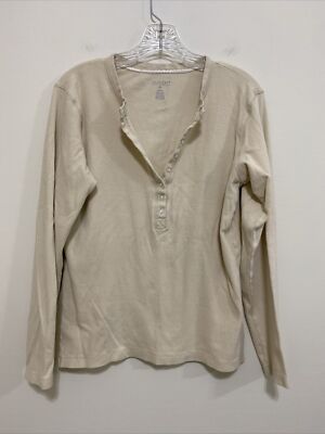 Austin Clothing Co. XL Milan Women's Henley Cotton Modal Long Sleeve ...