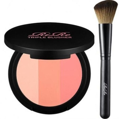 RiRe triple blusher + face brush set light peach real peach pink peach ...
