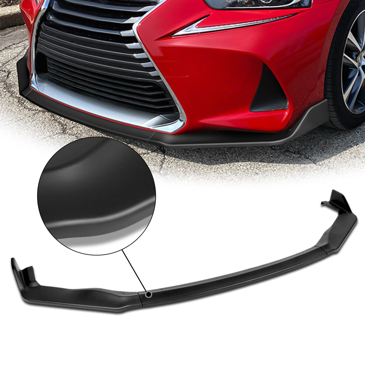 [3PCS] FOR 17-20 LEXUS IS200T IS300 IS350 MATTE BLACK FRONT BUMPER ...