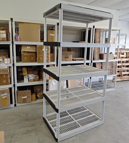HDX 5 Tier Shelves Heavy Duty Plastic Ventilated Storage Rack 36x24x72 ...