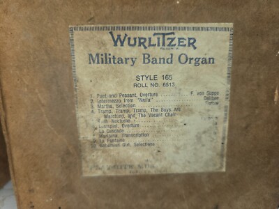 WURLITZER 165 BAND ORGAN ROLL #6513 Classical | eBay