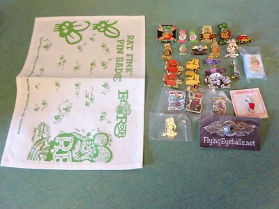 RAT FINK ED "BIG DADDY" ROTH HAT PIN LAPEL COLLECTION WITH MOONEYES ...