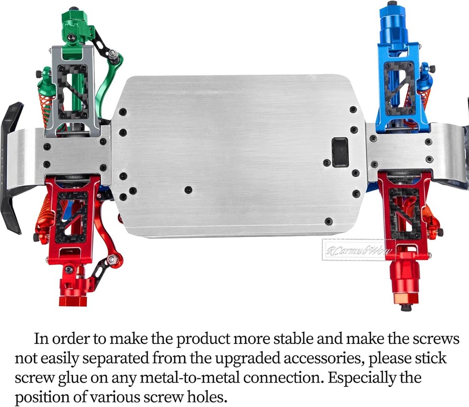 RC Chassis Armor Skid Plate Protecter Guard & Wheelie Bar Set Pink(1set ...