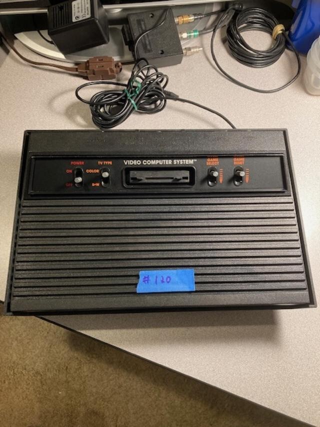 #120 - Atari CX2600 A (Tested "Black" 4-Switch) 1 Joystick, Power, RF ...