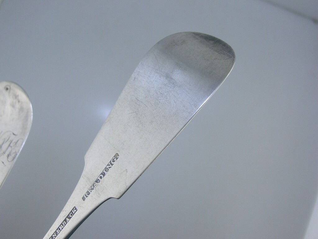 6 Early Coin Silver Teaspoons MANNERBACK of Reading PA c1800's | eBay