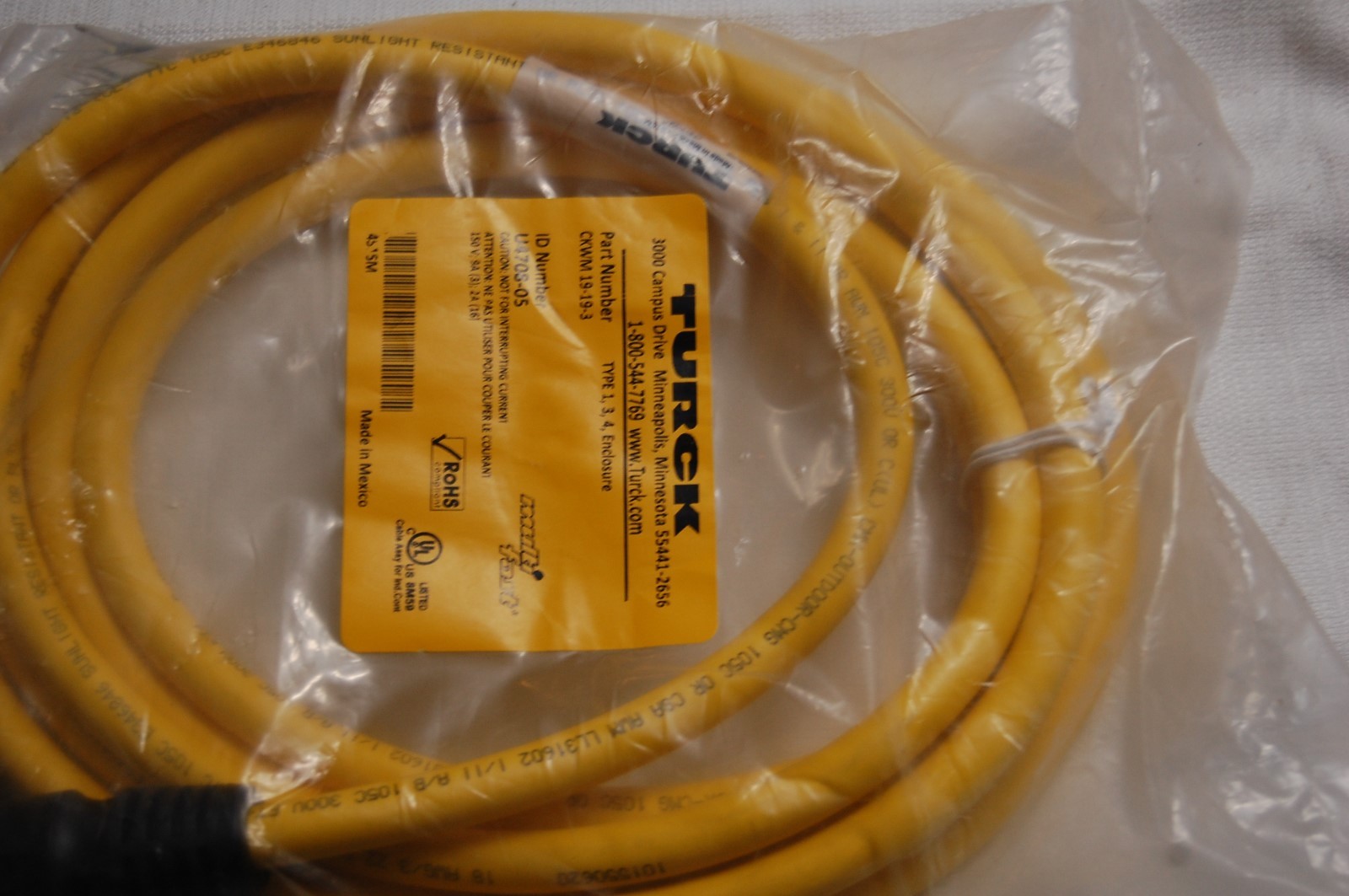 Turck Cordset U4708-05 CKWM 19-19-3 | eBay