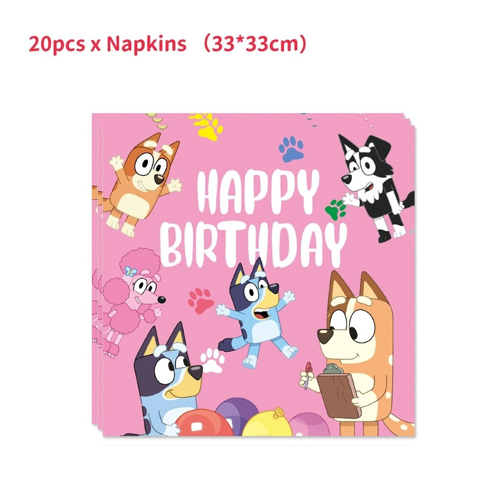 Bluey Bingo Party Decoration Cupcake Topper Tablecover Banners Birthday ...