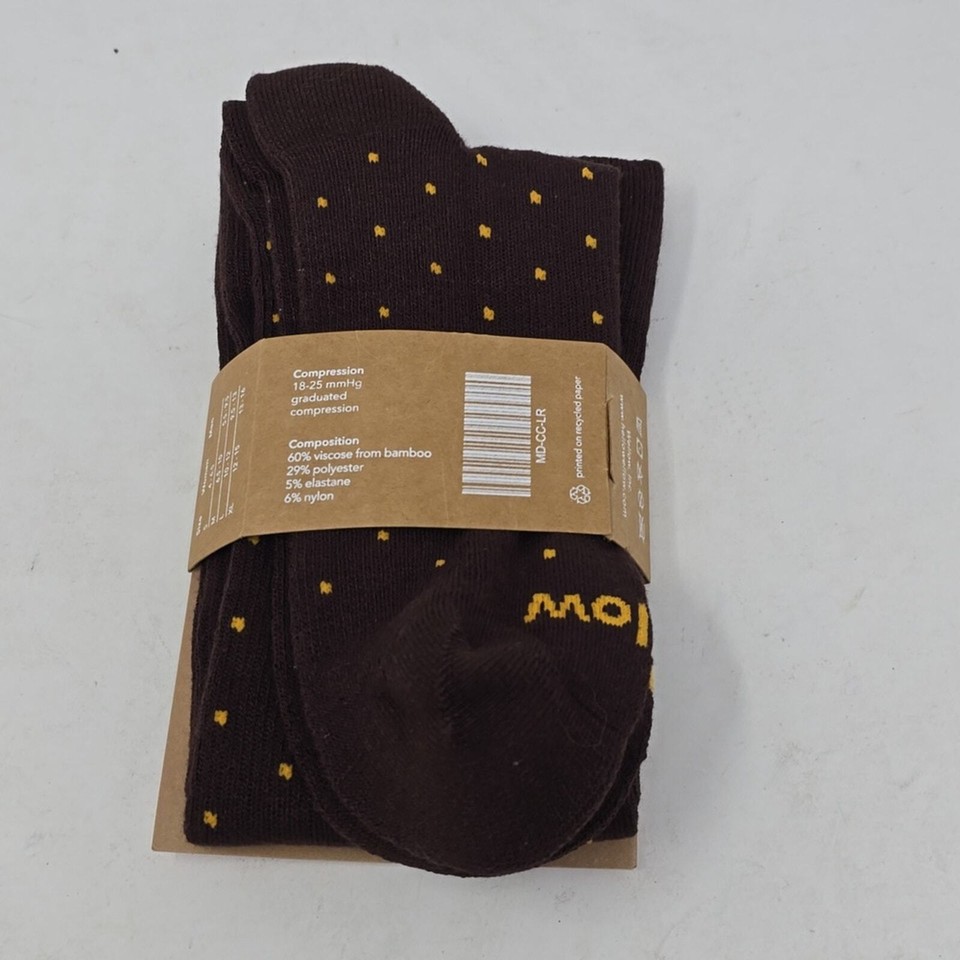 Willow Unisex High Knee Compression Socks Brown Polka Dot | eBay
