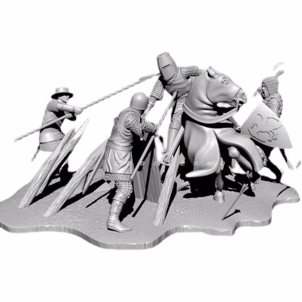38mm resin figure model kit Crusader Siege 3D Printing Unassembled ...