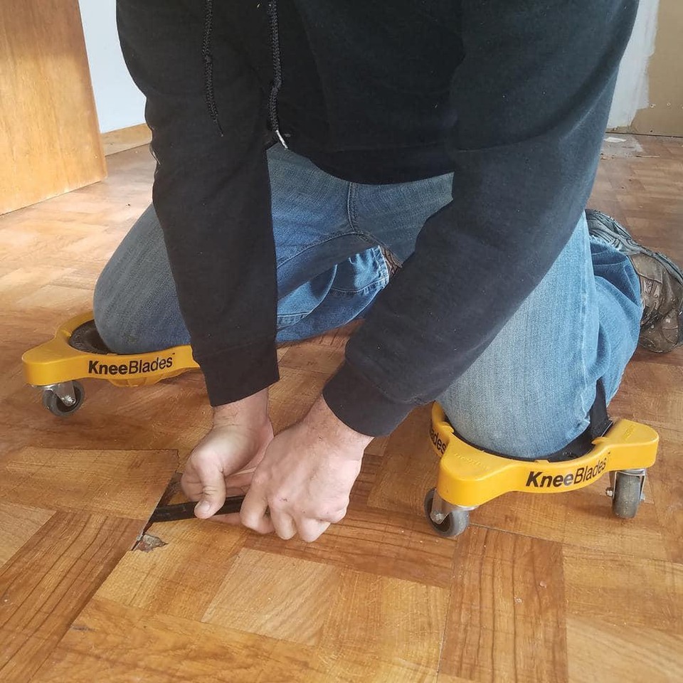 Roller Knee Pad Pair Rolling Wheeled Pads Work Construction Easy ...