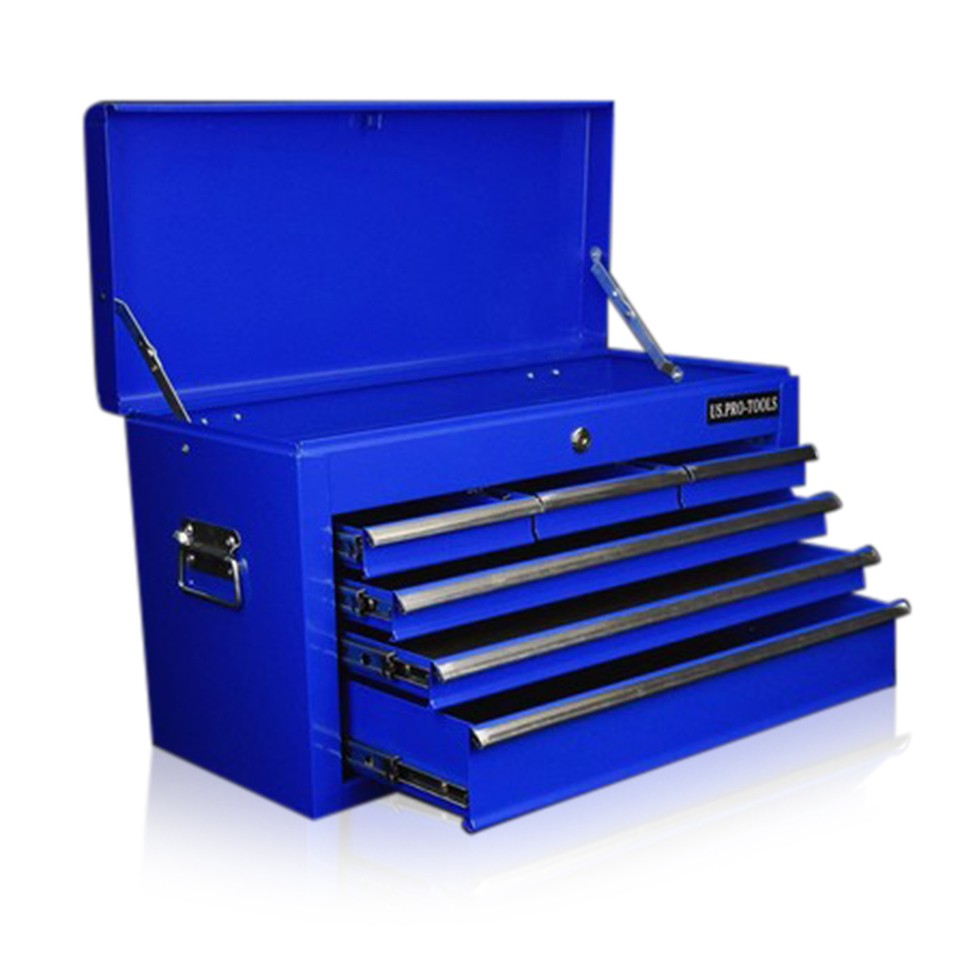 162 US PRO TOOLS BLUE MECHANICS 6 DRAWER TOOL STORAGE CHEST BOX CABINET ...