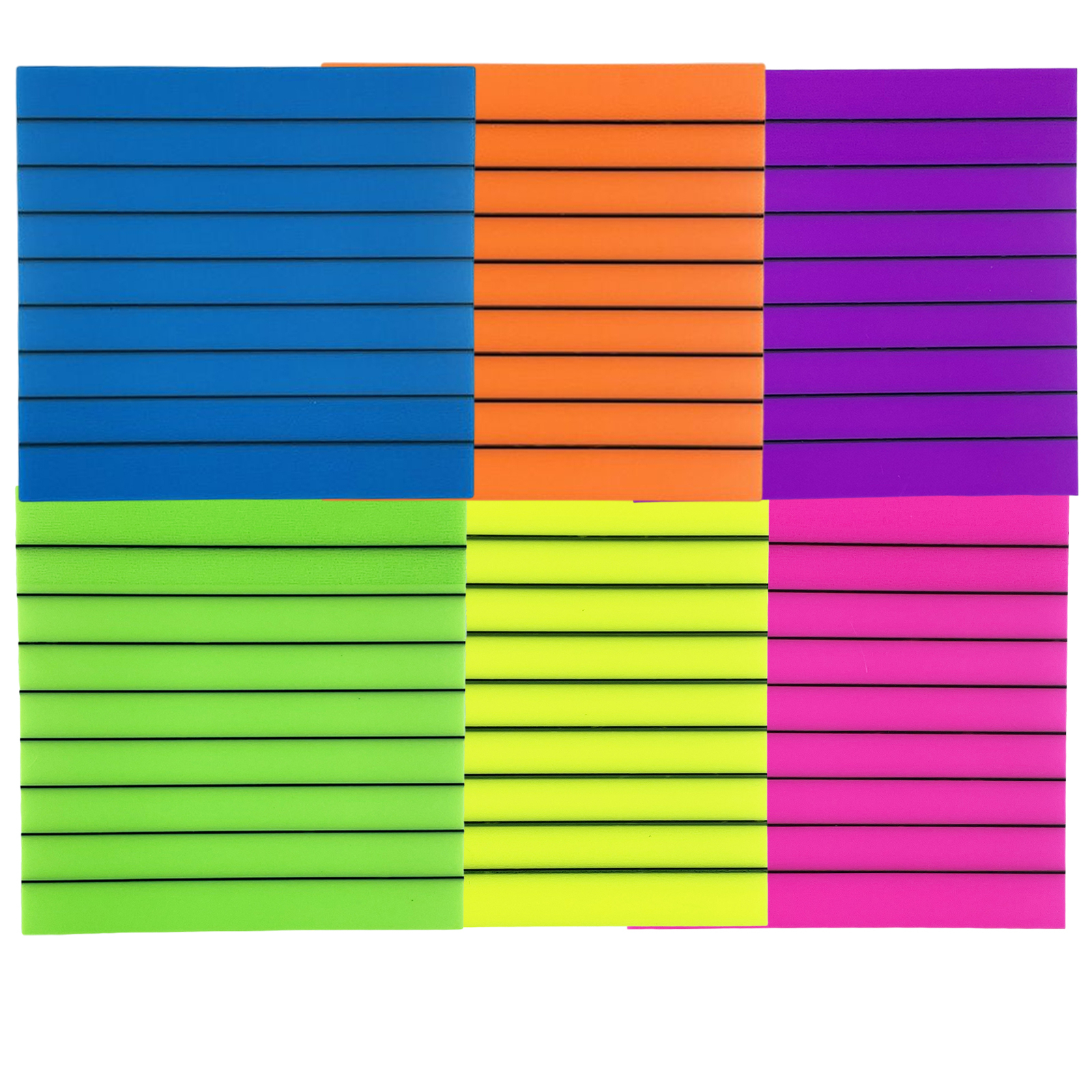 6pcs Self Stick Reminders Colorful Home Sticky Notes With Lines School ...