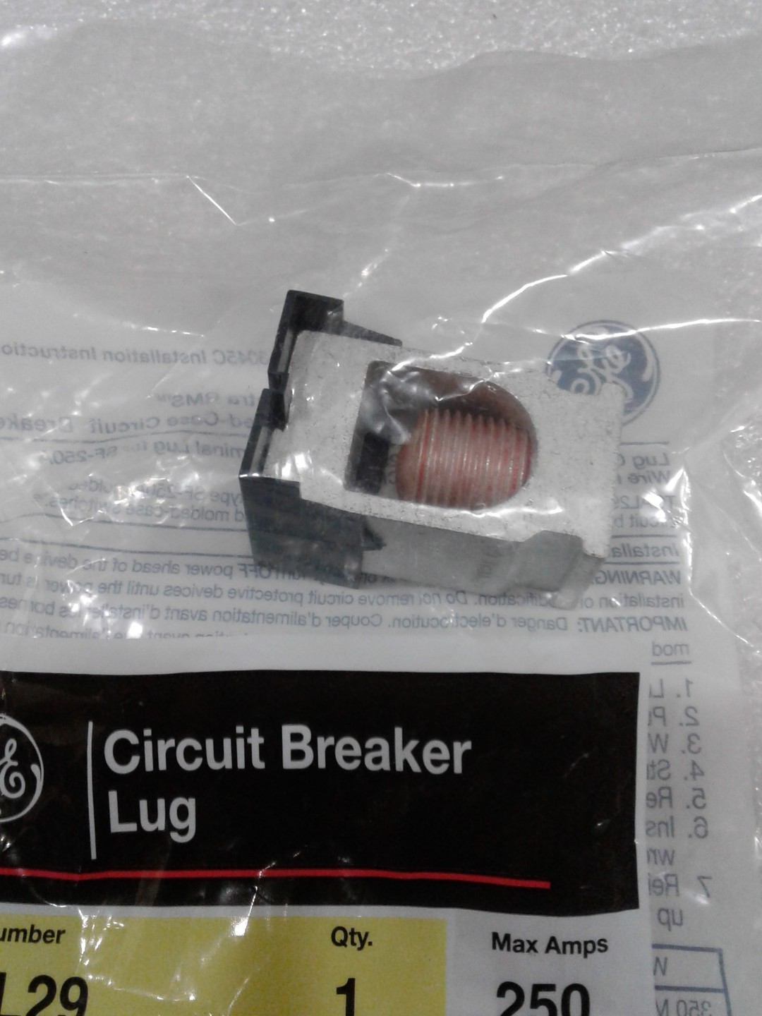 TCAL29 GE LUG SF FRAME #8-350 KCMIL CUAL MAX 250 AMPS NEW | eBay