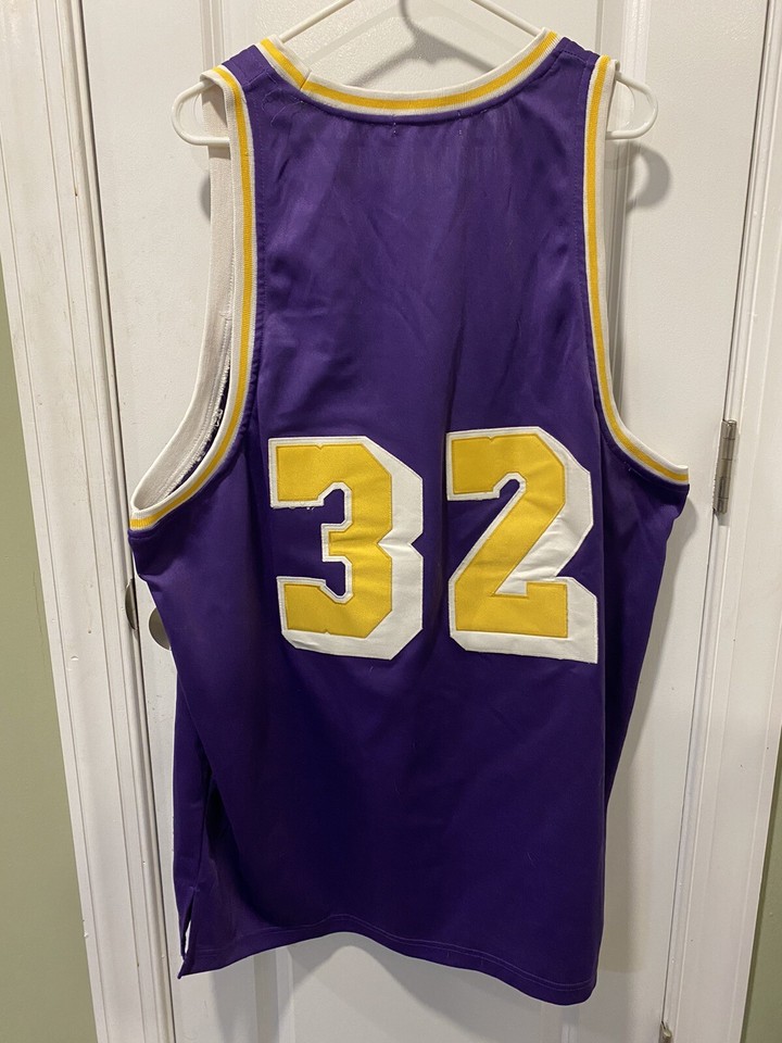Los Angeles Lakers #32 Throwback Blacktop Edition Jersey By Authentic ...