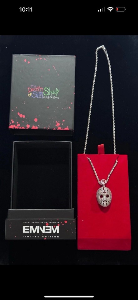 Eminem Limited Edition Hockey Mask Diamond Pendant & 20" Chain Sold Out ...