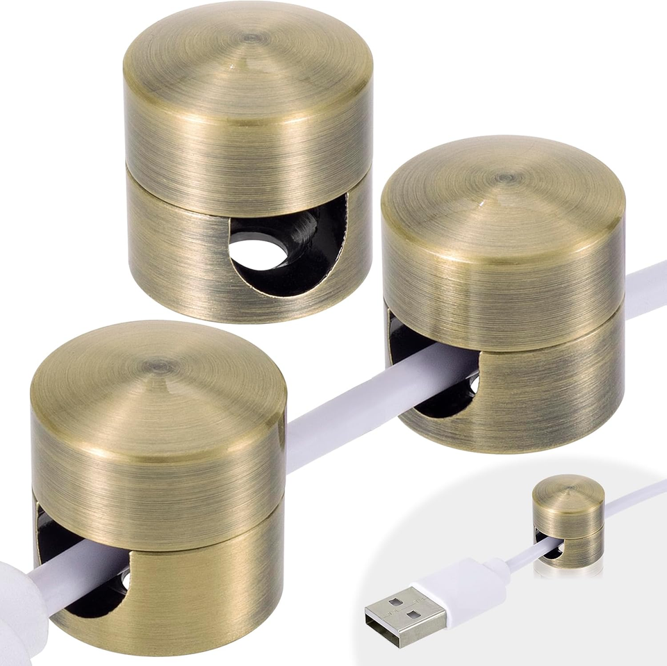 3Pcs Cable Anchors for Desk, Gun Metal Cord Anchors Holder Aluminum ...