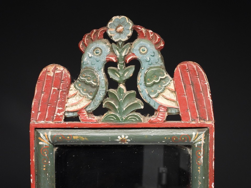 Antique C.1940's German/ PA Primitive Folk Art Rooster Chicken Courting ...