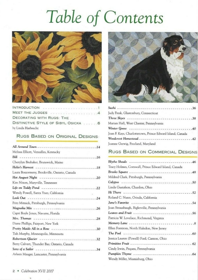 Hand Hooked Rugs Magazine Original And Commercial Design Adaptations ...