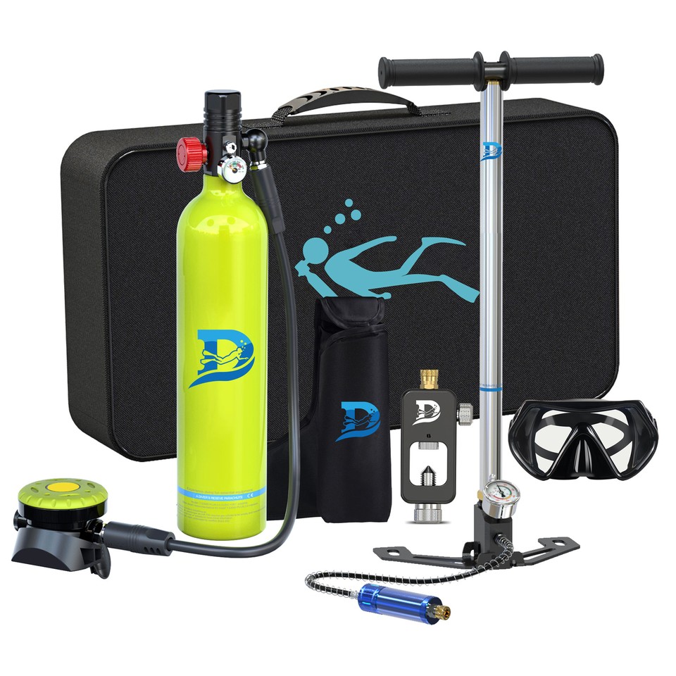 Mini 1L Scuba Oxygen Cylinder Diving Air Tank Kit Underwater Glasses ...