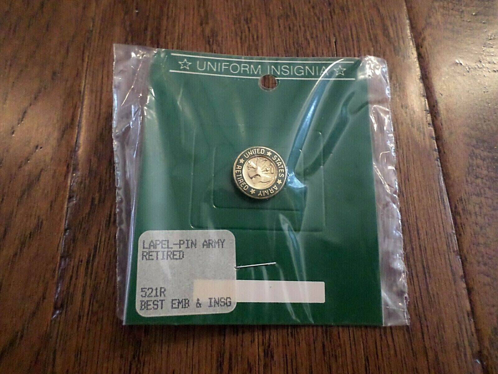 U.S ARMY RETIRED LAPEL PIN USA MADE NEW ON CARDS VINTAGE CLUTCH BACK | eBay