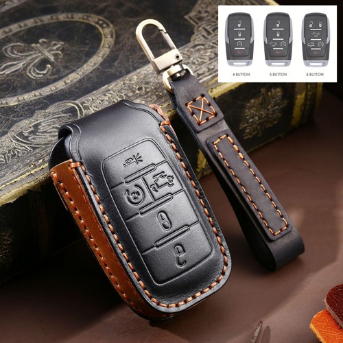 Premium Leather Remote Car Key Fob Cover Case For 2019 2020 2021 Dodge ...