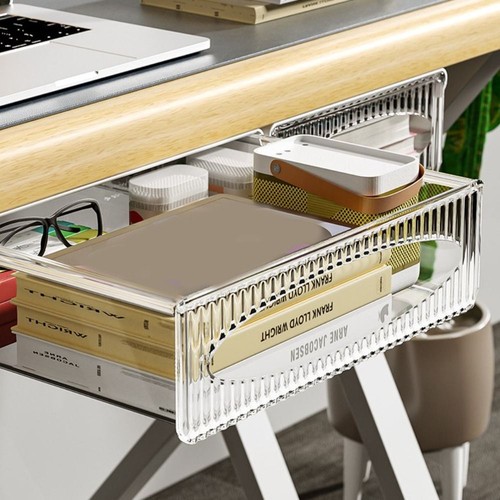 Invisible Storage Undertable Drawer Hanging Under Desk Drawer | eBay