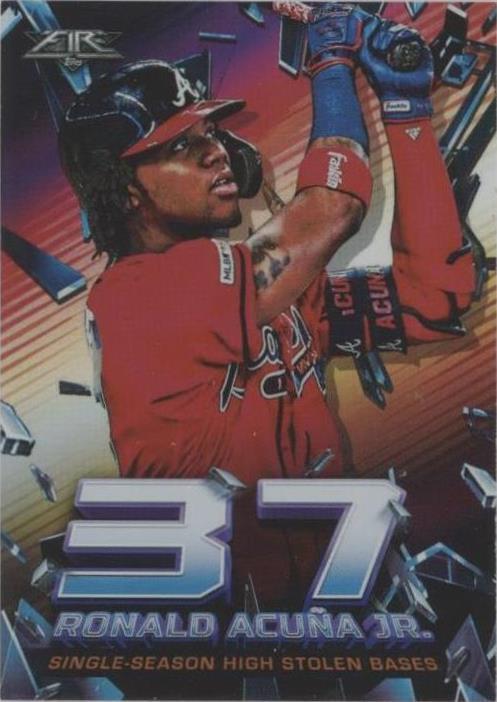 2020 Topps Fire - Shattering Stats Ronald Acuña Jr. #SS-2 for sale ...