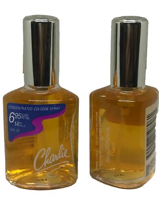2 Charlie Revlon Concentrated Cologne Spray 1.3 fl oz unboxed original ...