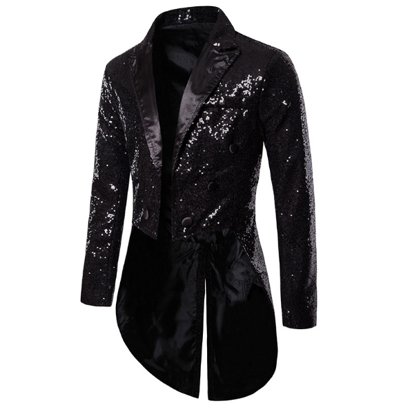 New Men Sequin Tail Jacket Coat Prom Party Stage Tail Coat Jacket | eBay