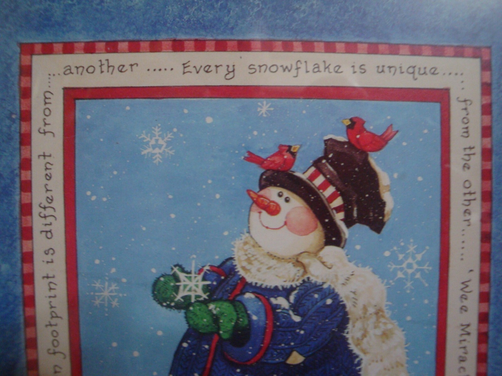 Sandi Gore Evans Snowman "Wee Miracles Everywhere" Gold Frame 11 1/2" X ...