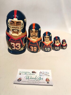 NFL Denver BRONCOS handmade Nesting Dolls - handcrafted european ...