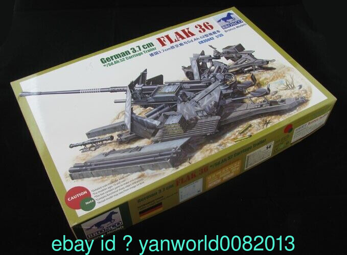 BRONCO CB35042 1/35 German 3.7cm Flakvierling 36 w/Sd.Ah.52 | eBay