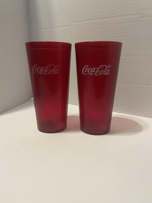 Lot of 8 Red Plastic Restaurant 24oz Coca Cola Coke Cups Carlisle 5224 ...