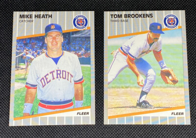 Tom Brookens Mike Heath Error Wrong Back Detroit Tigers 1989 Fleer 130 ...