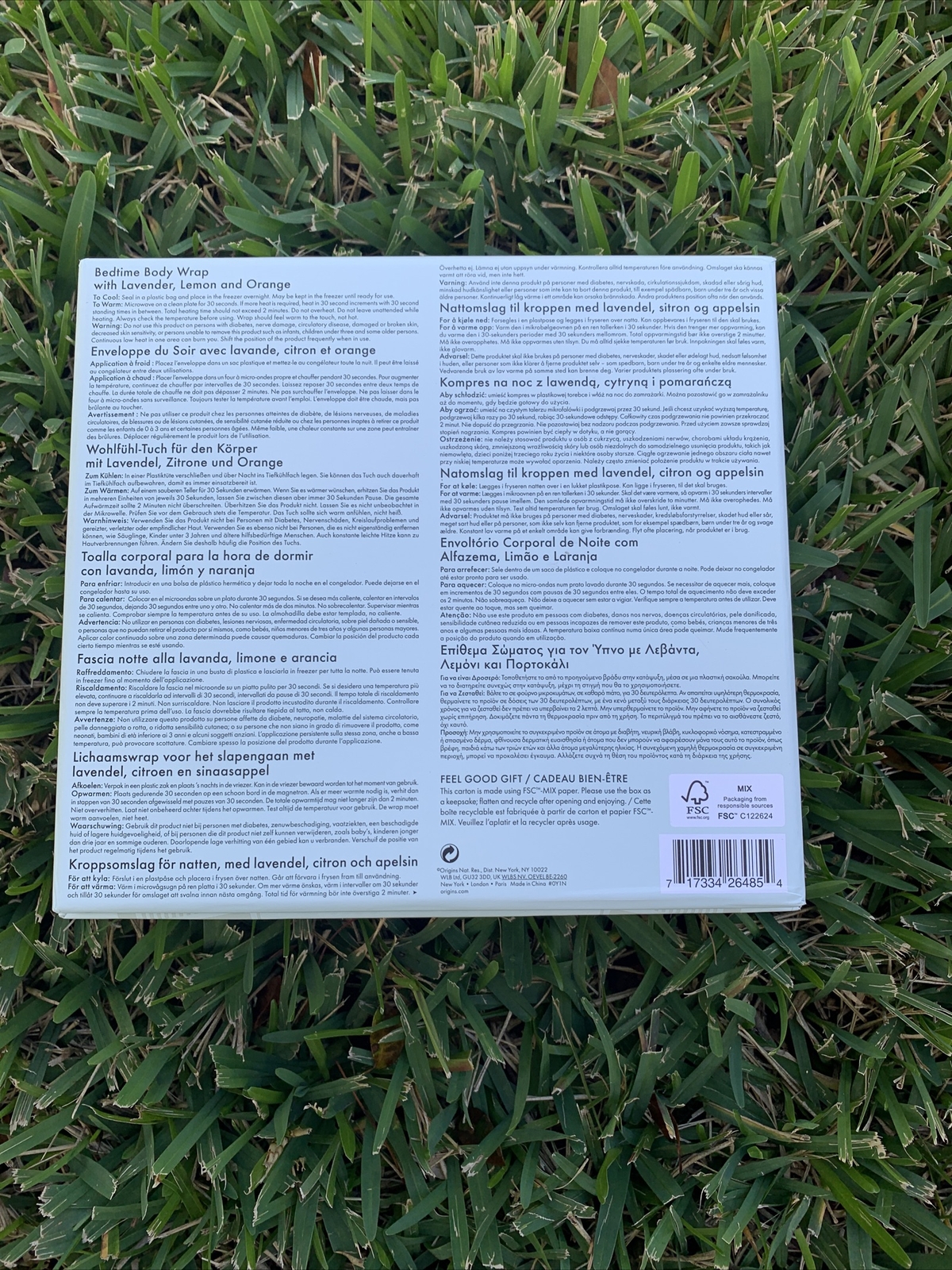 Origins Feel Good Hug Bedtime Body Wrap with Lavender Lemon Orange Blue ...