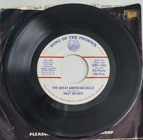 Walt Wilder...."The Great American Eagle" 45 RPM 7" Vinyl Record (Promo ...