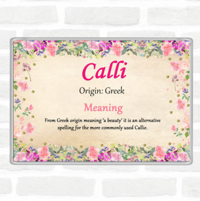 Calli Name Meaning Jumbo Fridge Magnet Floral | eBay UK