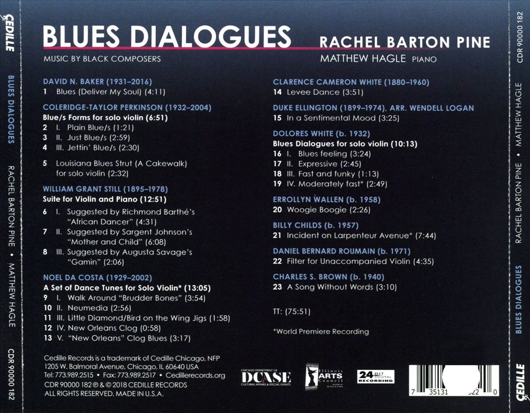 RACHEL BARTON PINE/MATTHEW HAGLE BLUES DIALOGUES: MUSIC BY BLACK ...