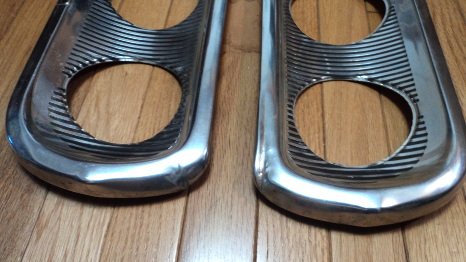 PAIR 1960 Chevy Impala 2 Dr Ht Rear Tail Light Cover Panel Molding Trim ...