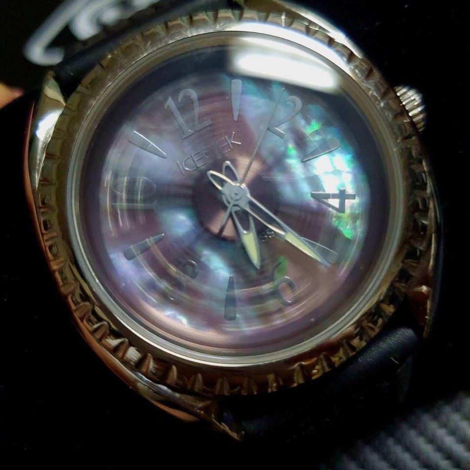 ICE TEK SW1/2105 0.5ct Spinner Diamonds Men's Watch 47mm Pearl Dial GUC ...