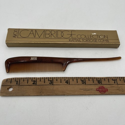 Vintage Avon 1981 Cambridge Collection Handled Tortoise Rattail Comb 8 ...
