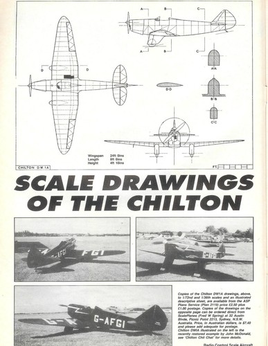 RCSA Model Airplane Plans (RC): Chilton DW-1 64" Scale Monoplane for ...