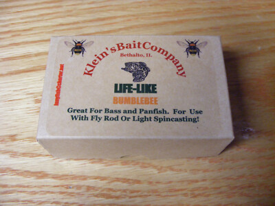 Beautiful Vintage Klein's Bait Co Life Like Bumblebee Cork Fly Rod Lure ...