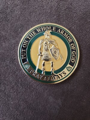 Put On The Whole Armor of God Pray Always Medal Challenge Coin Token ...