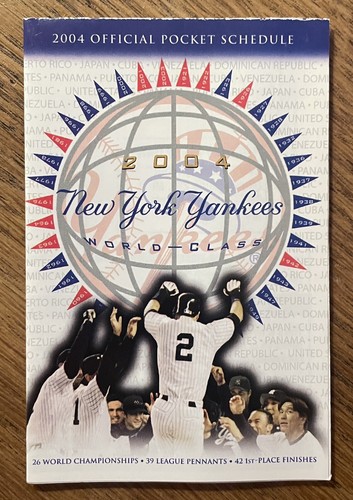 2004 New York Yankees Official MLB Baseball Pocket Schedule Derek Jeter ...