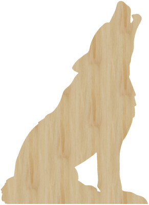 Wolf Laser Cut Out Wood Shape Craft Supply- Wood Craft Howling Wolf ...