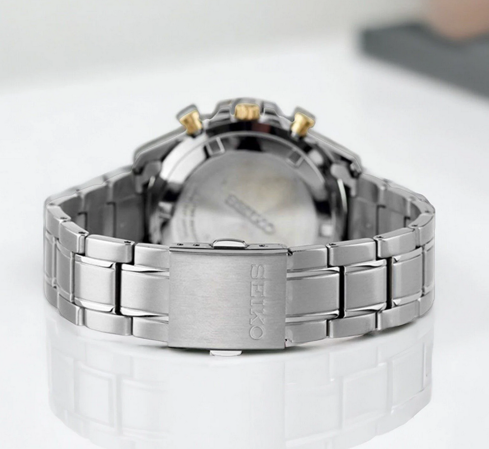 Seiko Spirit Black Dial Chronograph SBTR015 Stainless Steel Men's Watch ...