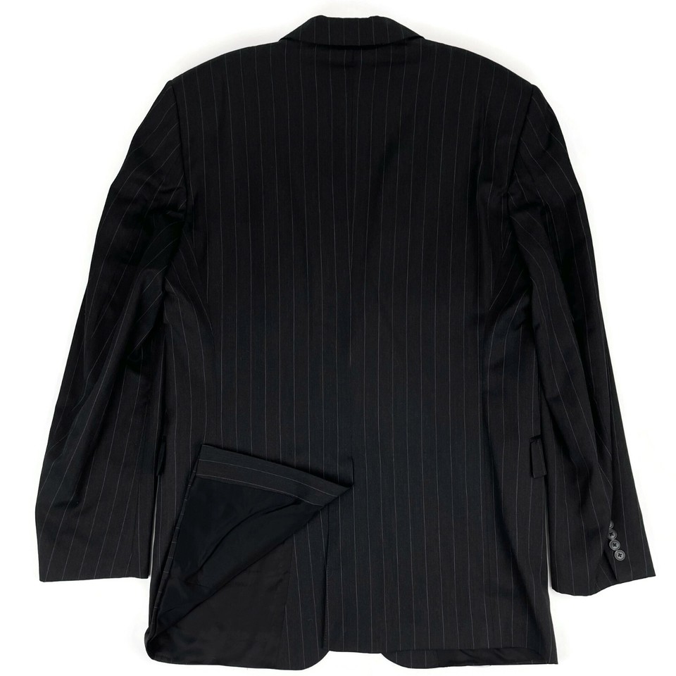 JOS A BANK Suit Jacket 46XL Mens 2 Btn Traveler Black Striped Wool ...