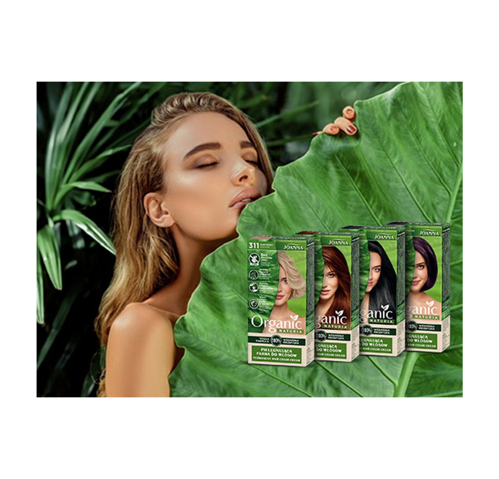 Joanna Naturia Organic Permanent Color Cream Cover Grey Hair Dye Colour ...