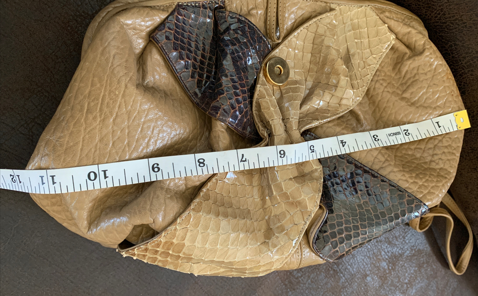 Sharif Vintage Exotic Snake Skin Embossed Leather Han… - Gem